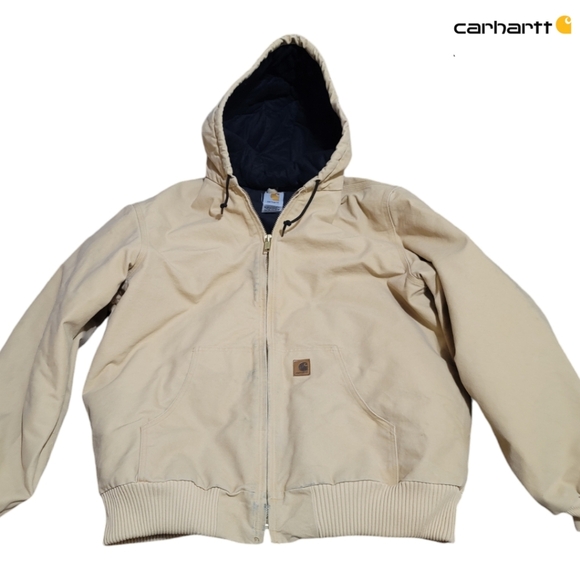 Carhartt | Jackets & Coats | Carhartt 486 Tan Hooded Jacket Coat Full ...